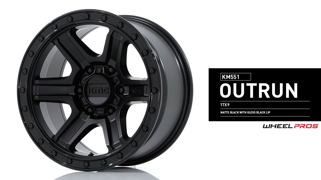 KMC Wheels Outrun KM551 – 17x8.5 – Matte Black W/ Gloss Black Lip - YouTube