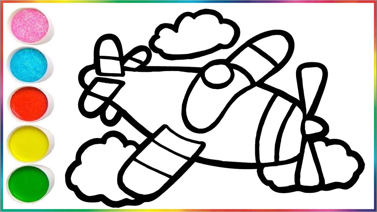 How to draw a Plane for kids_ Dibujar avión para niños_ Bolalar uchun ...