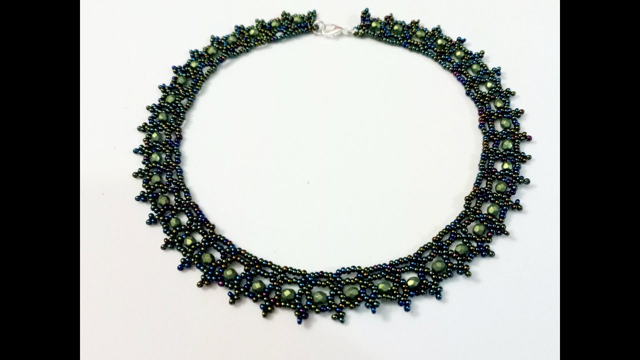 Beaded lace necklace simple tutorial - YouTube