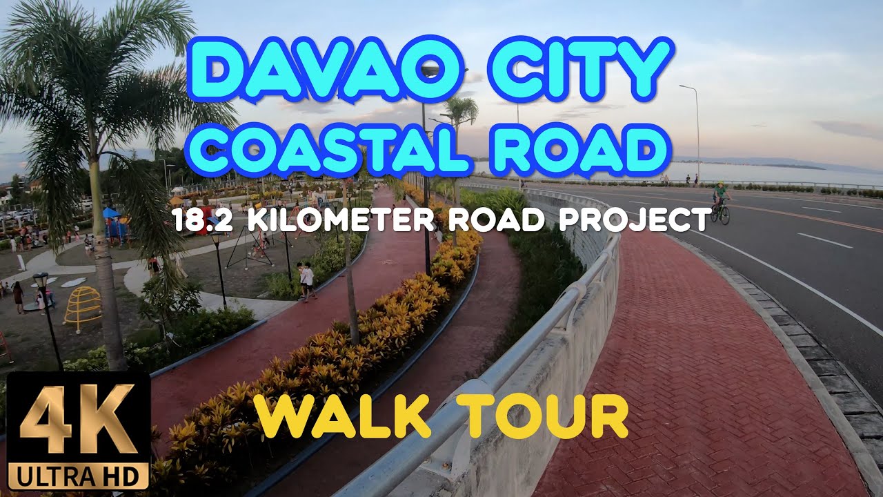 Davao City Coastal Road Walk Tour | 4K | Davao City, Philippines - YouTube