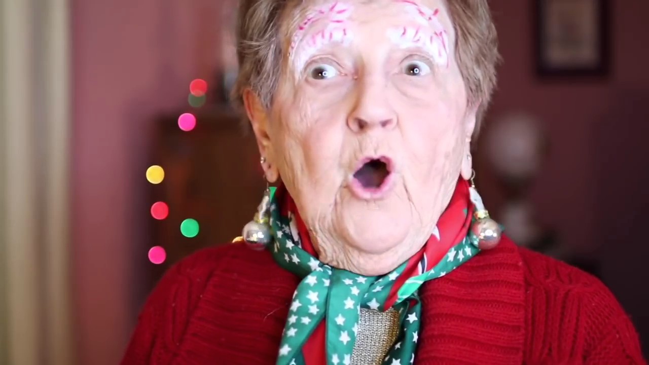 Grandma's Christmas Makeup Tutorial - YouTube