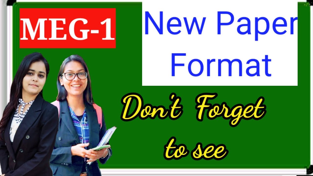 New Paper format ..and focus area of meg-1 paper - YouTube