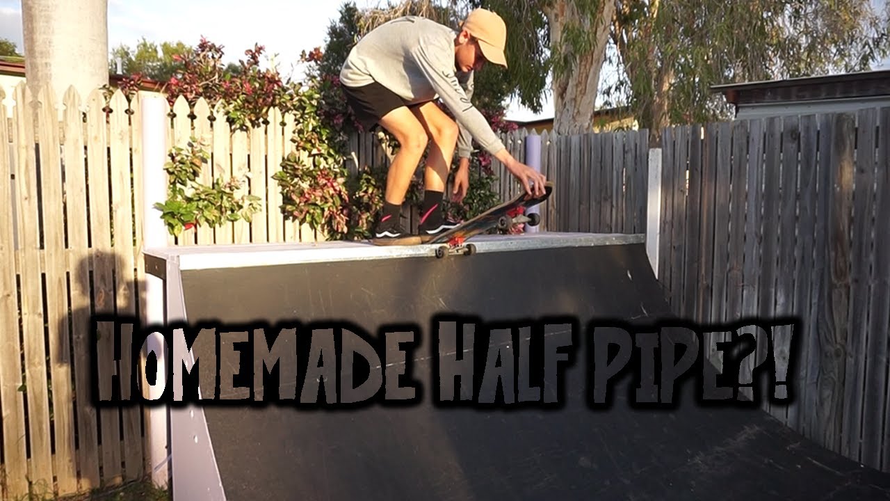 Riding A Homemade Half Pipe?! - YouTube