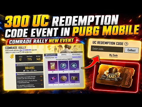 😍300 UC REDEMPTION CODE EVENT IN PUBG MOBILE | COMRADE RALLY EVENT EXPLAINED | FREE 99 LUCKY COINS