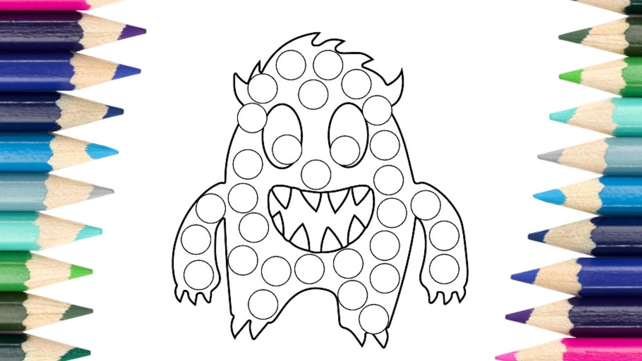 Monster Pop-it Coloring Page - YouTube