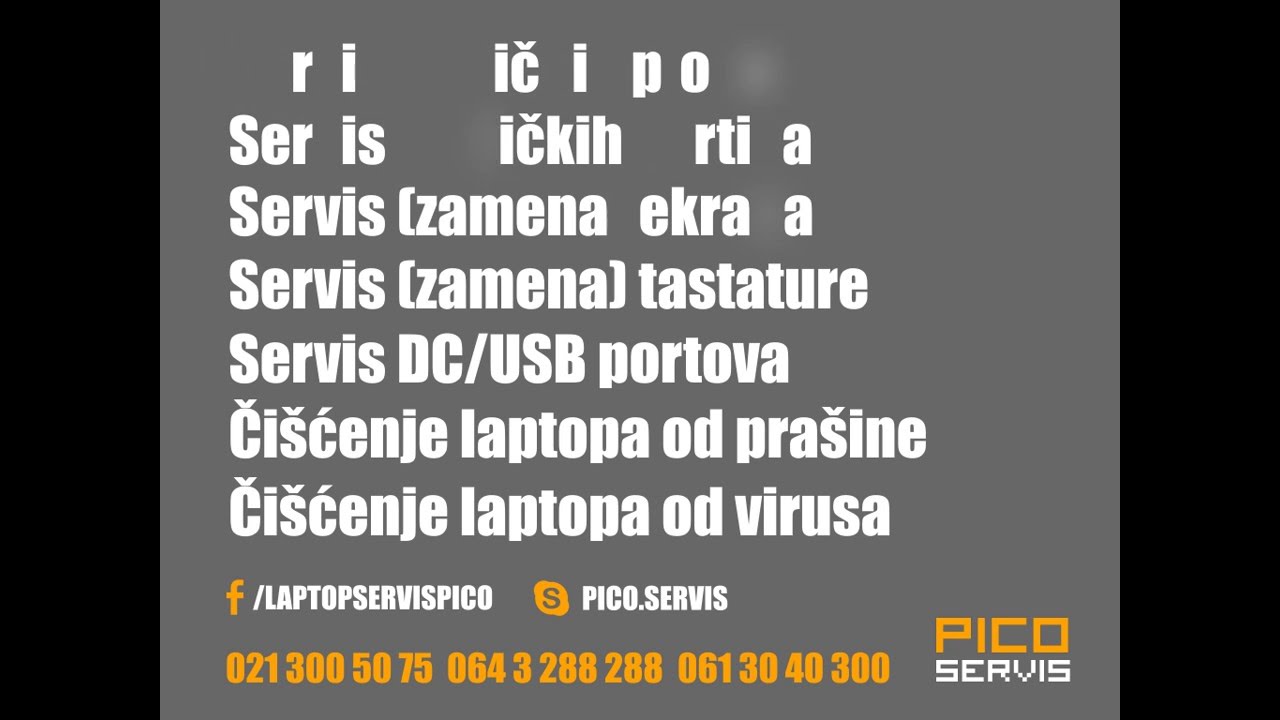 Laptop servis Novi Sad - PICO - Servis laptopova Novi Sad - YouTube