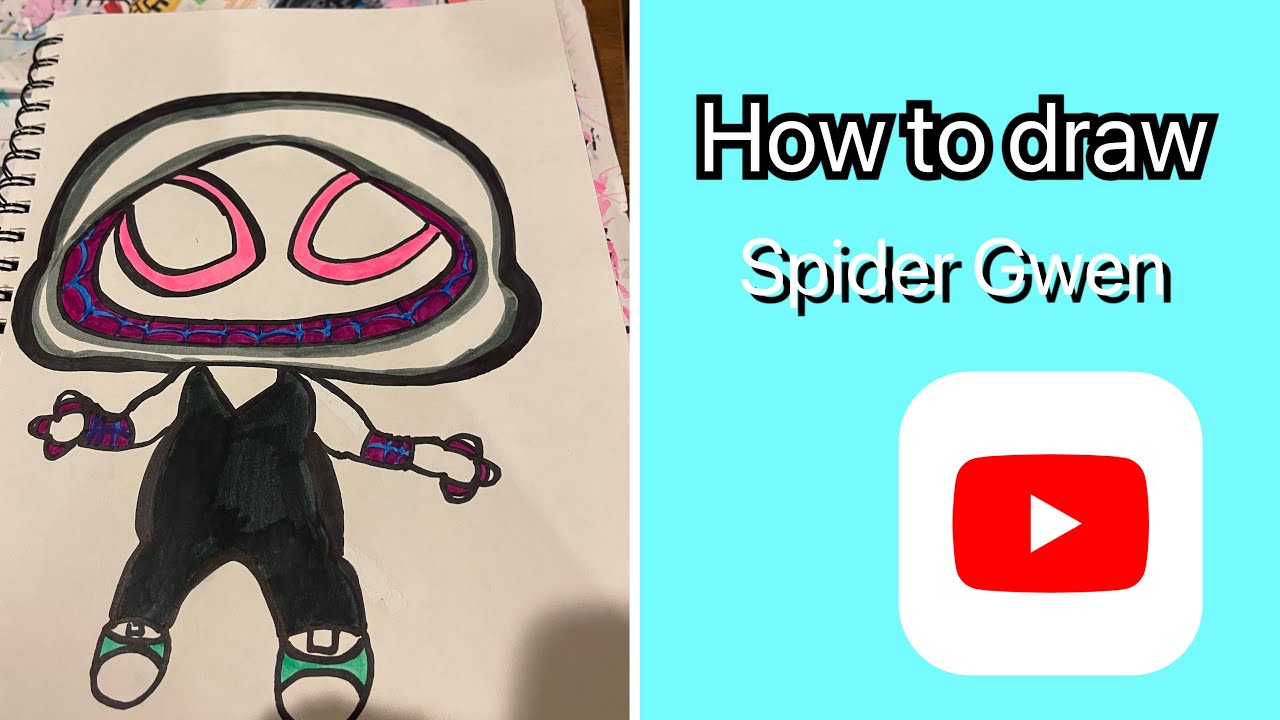 How to draw spider Gwen (easy) from spider man across the spider verse ...