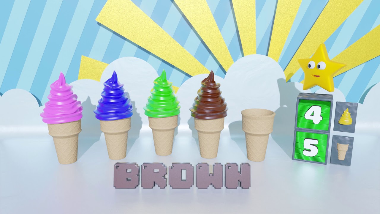 Learn Colors - Simple and fun for Kids - More Ice Cream! - YouTube