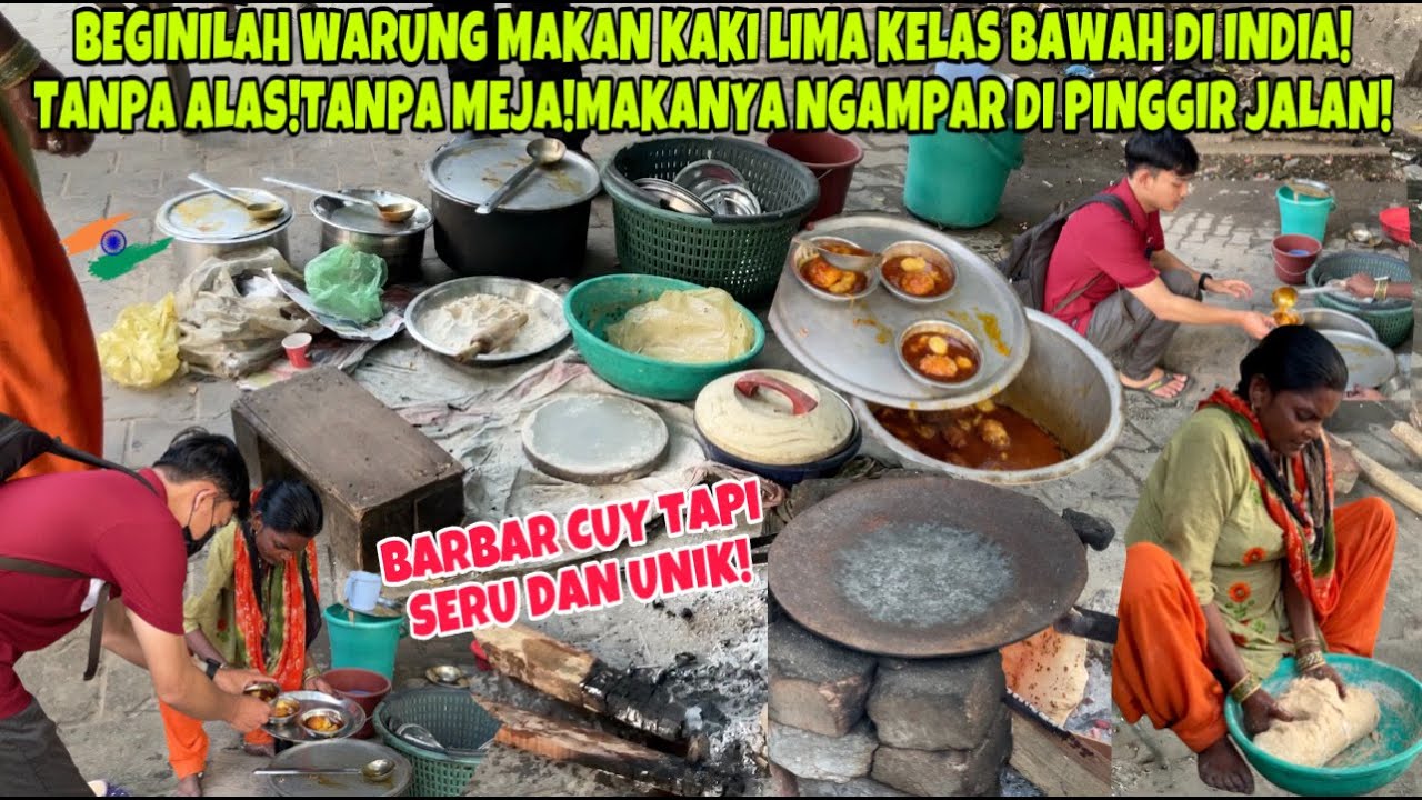 Begini Warung Makan Kaki Lima Kelas Bawah India Tanpa Alas Tanpa Meja