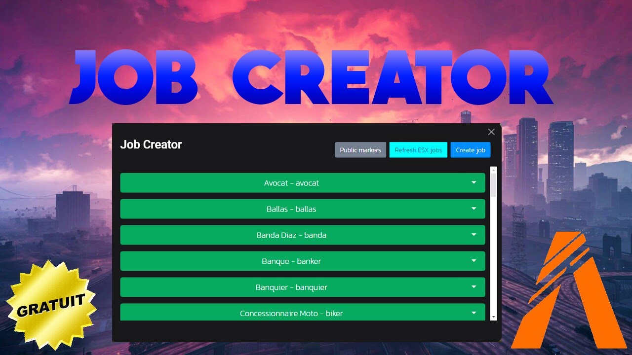 Fivem │ Script Esx Job Creator Gratuit │ Tuto Gta 5 Rp Youtube