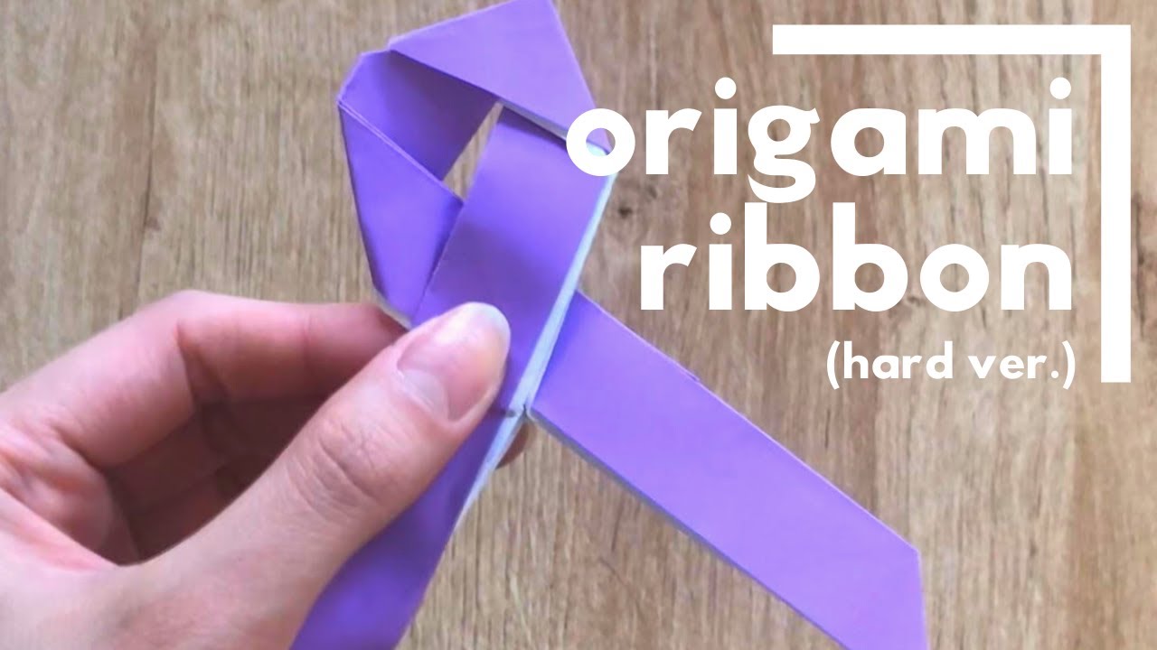 Paper Awareness Ribbon (Origami) Tutorial - DIFFICULT - YouTube