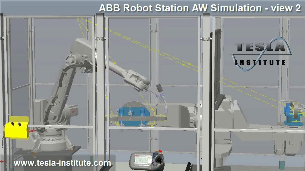 ABB Robot Station AW Simulation - view 1 - YouTube