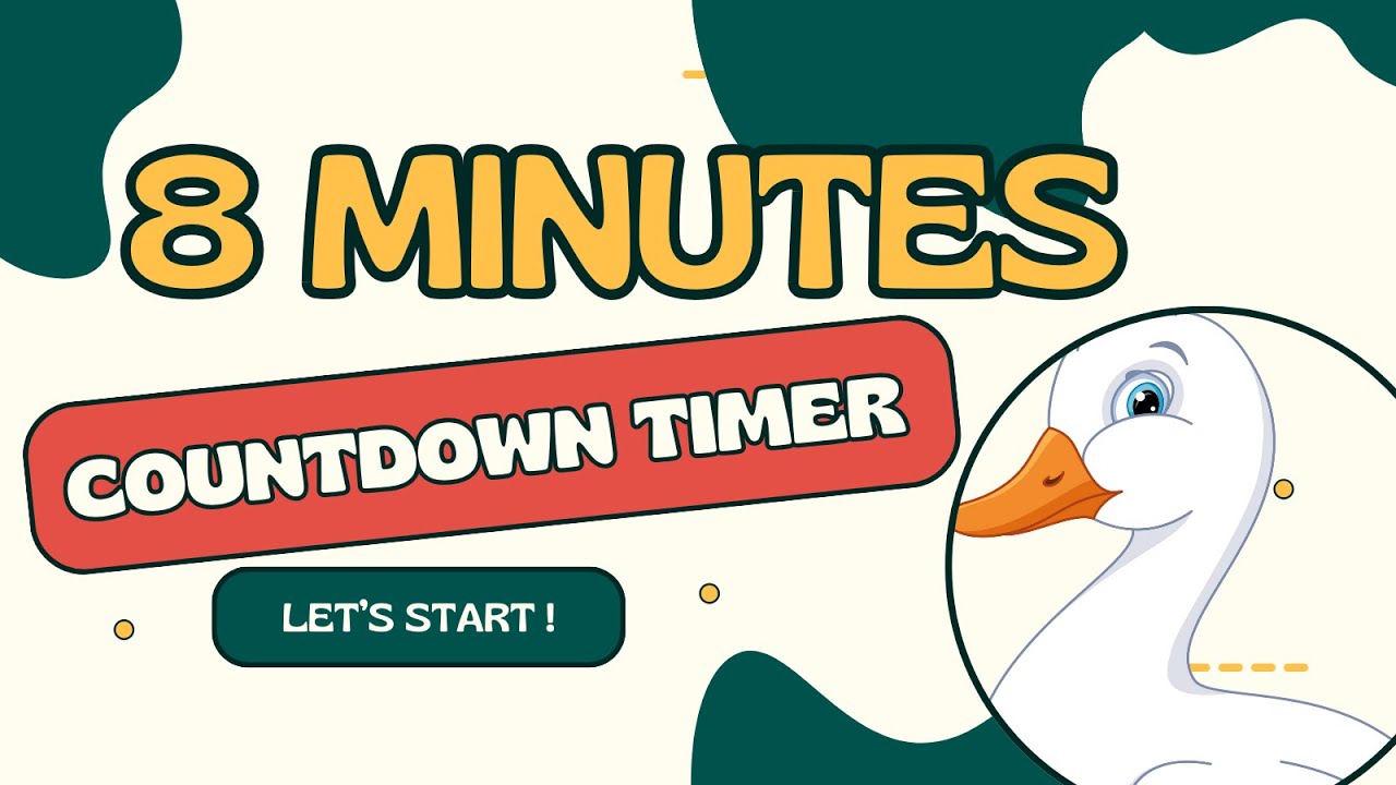 DUCK COUNTDOWN ! 8:00 🪿 Duck timer from 8 minutes to zero in minutes ...