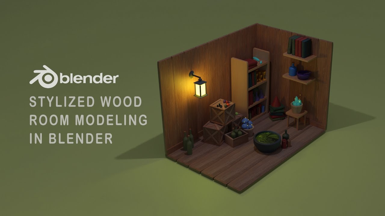 Stylized Wood Room modeling in blender | 3d Room modeling | Blender 3.2 ...