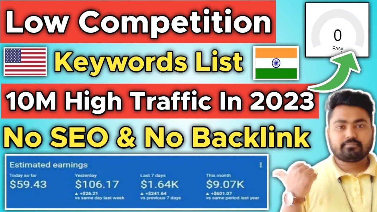 Top 5 Low Competition Keywords with High Traffic Free 2023 | Low ...