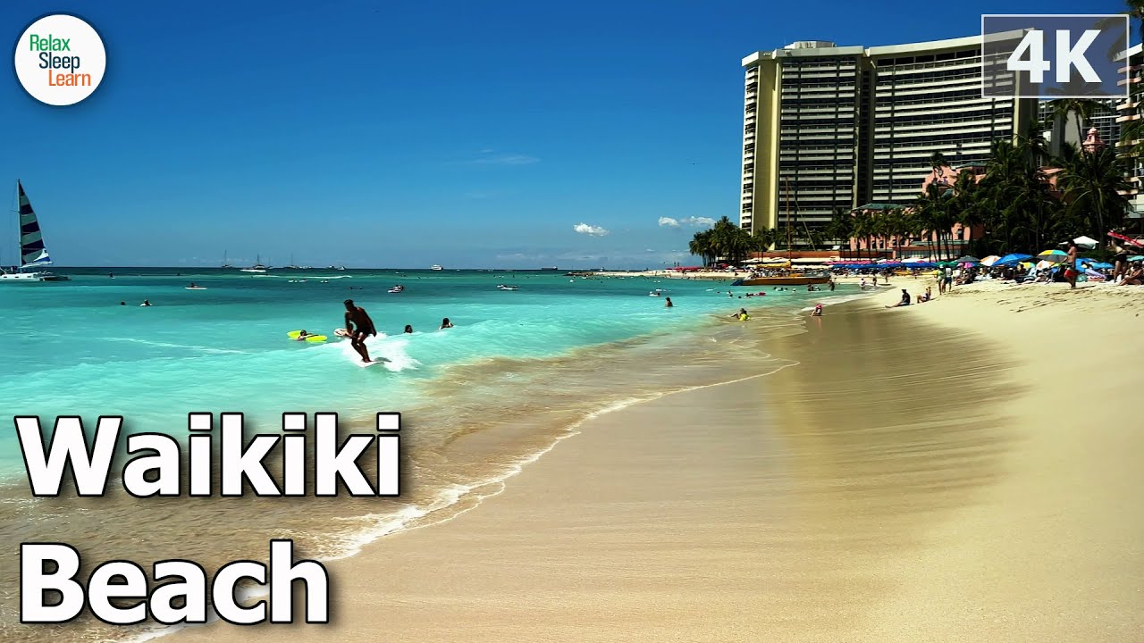[4K] Walk on Waikiki Beach Hawaii - Stereo🎧 HiFi - YouTube