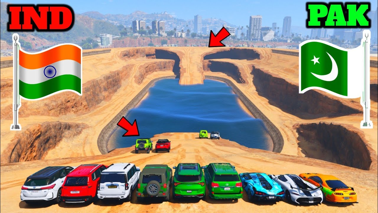 INDIA VS PAKISTAN | GTA 5 INDIA VS PAKISTAN VS SUPER CARS DEEP WATER ...