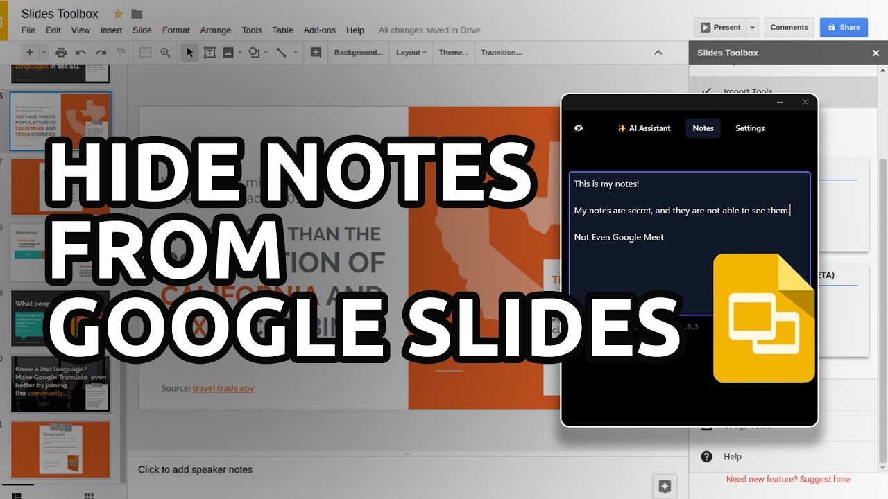 How to Hide Notes from Google Slides - YouTube