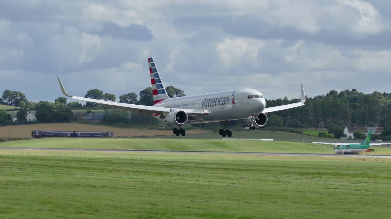 American Airlines B763 - Edinburgh Airport - 26-AUG-16 [UHD/4K] - YouTube