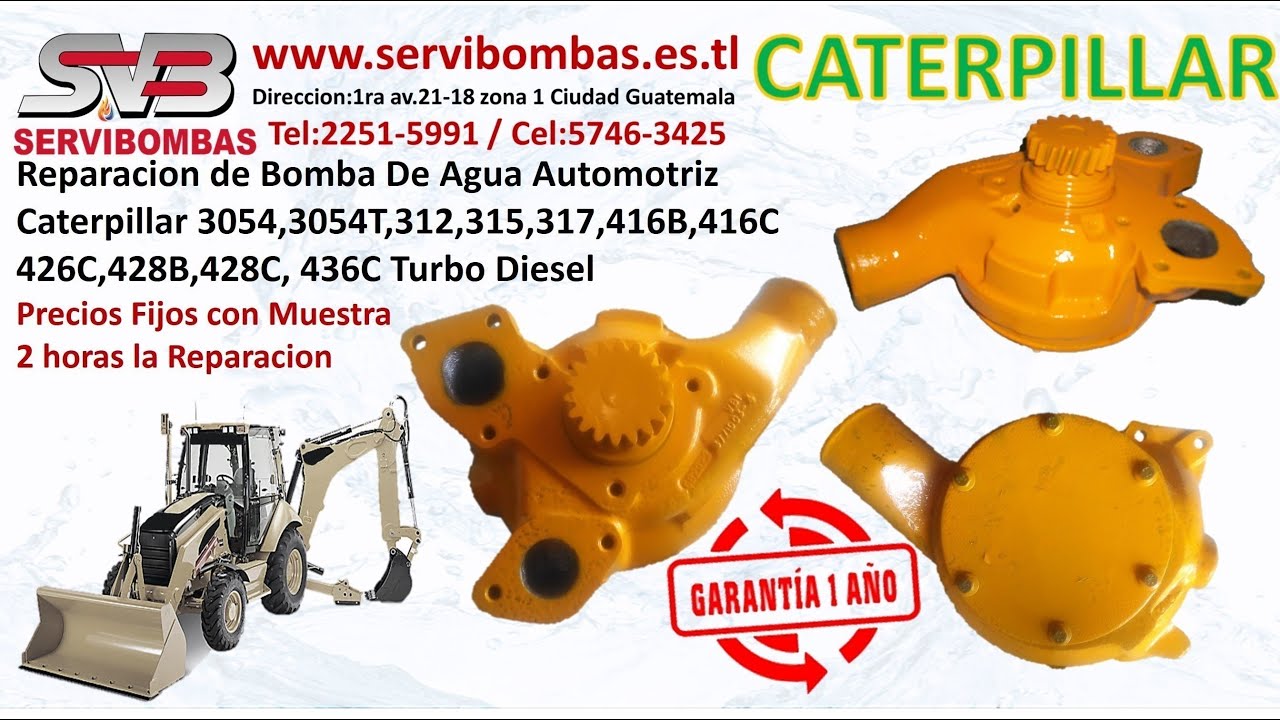Reparacion de bomba de agua Caterpillar Retroexcavadora 416B ,416C ...