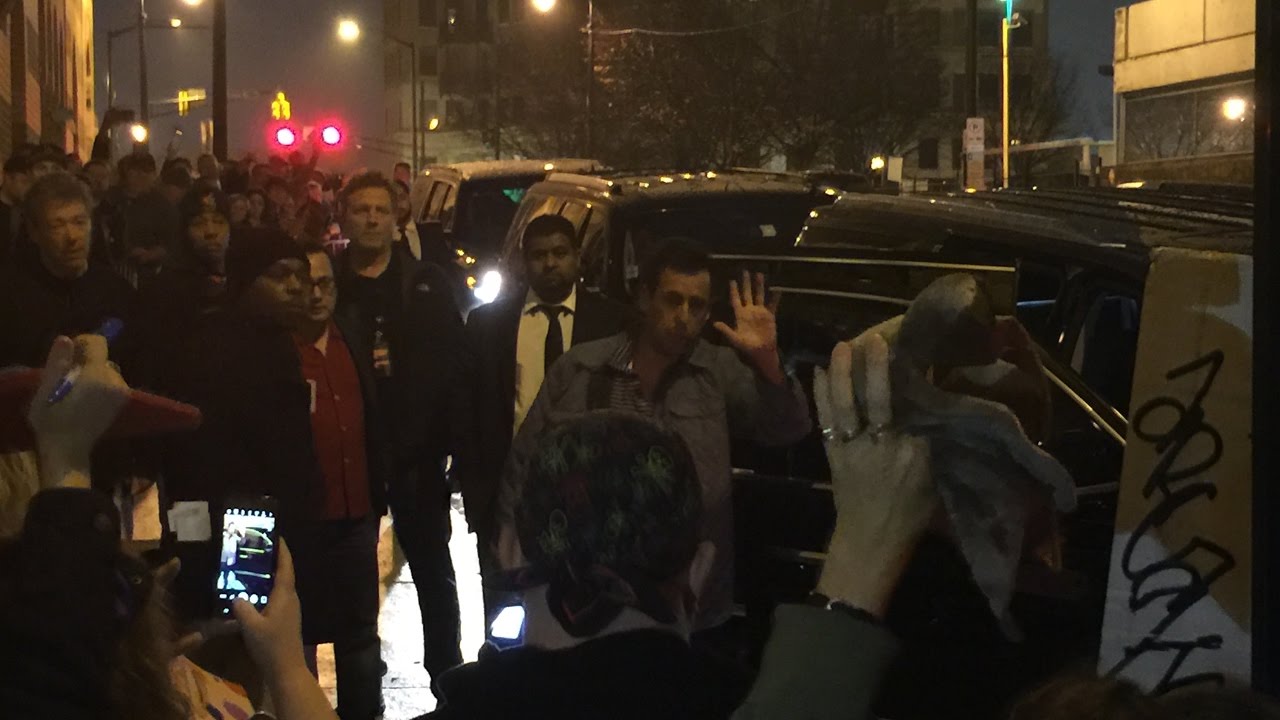 Adam Sandler leaving the Fox in Atlanta, Georgia - YouTube
