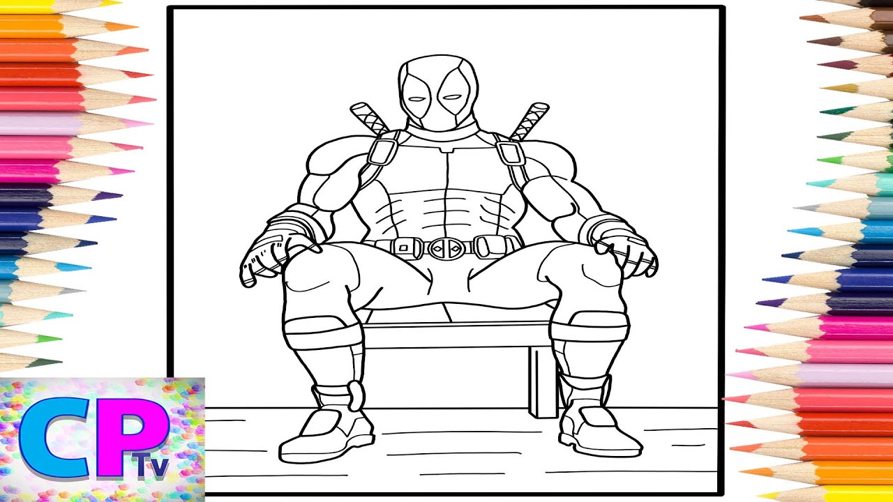 Deadpool Coloring Pages/Deadpool Relaxed on a Chair/Exit Friendzone ft ...