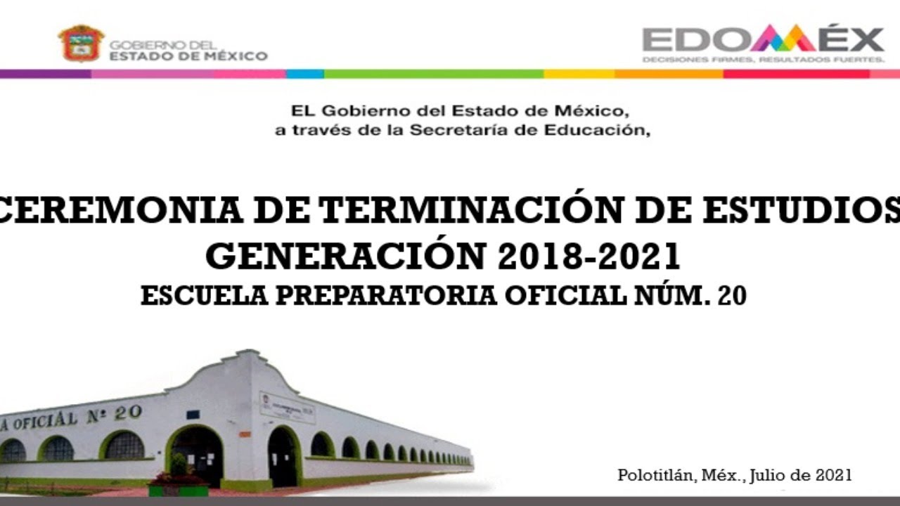 CEREMONIA DE TERMINO DE ESTUDIOS EPO 20 - YouTube