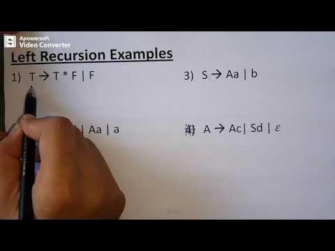 Lec12 Removing Left Recursion in Top Down Parsing - YouTube