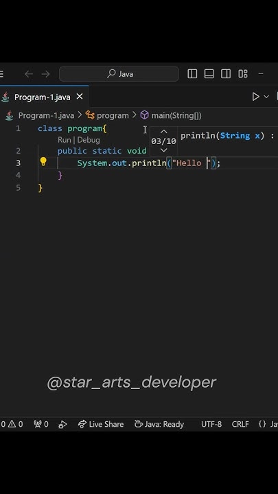 Learn Java Writing Your First ‘hello World Program Java Java Program Coding Shorts
