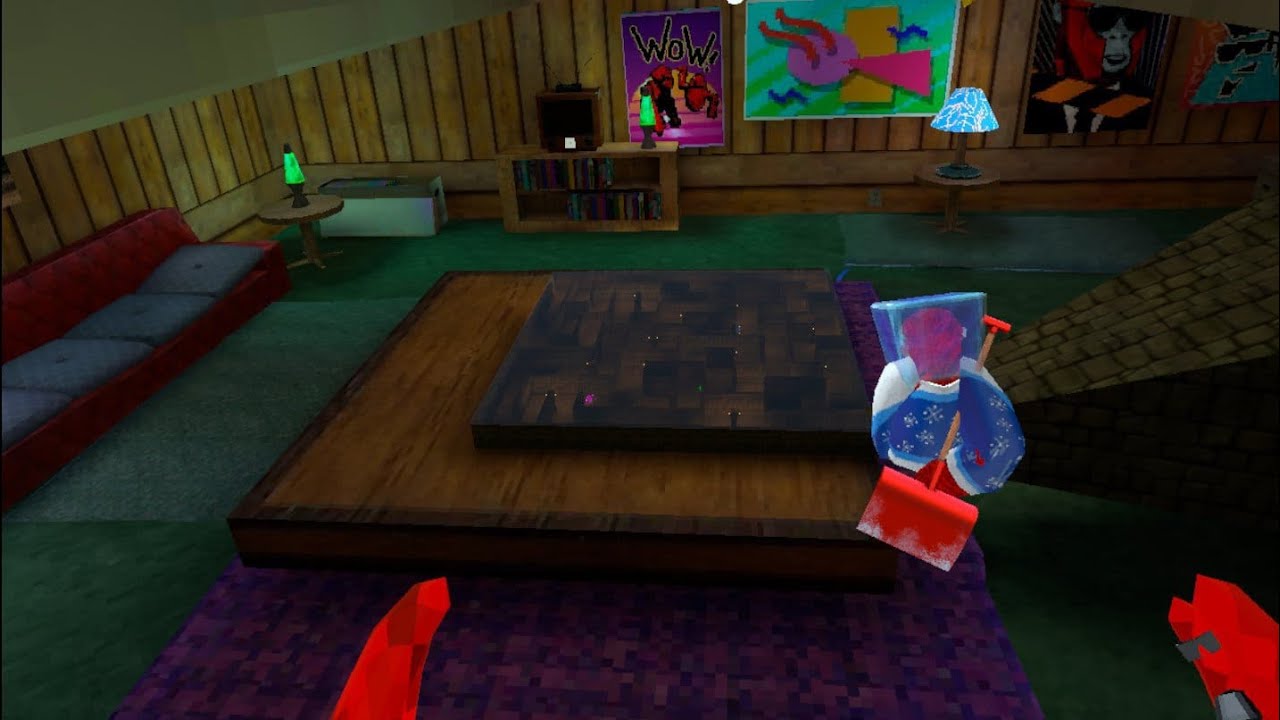 Becoming tiny outside the mase in the new Gorilla Tag Basement Update ...