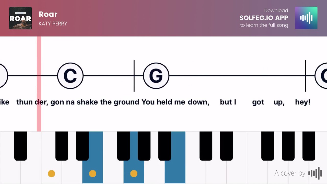 Katy Perry Roar piano chords - learn & play - YouTube