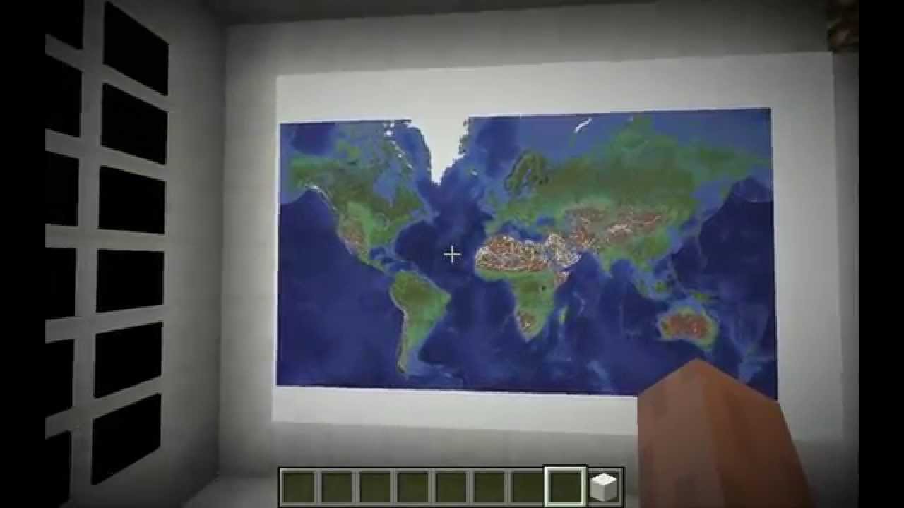 World Map jigsaw puzzle in Minecraft - YouTube