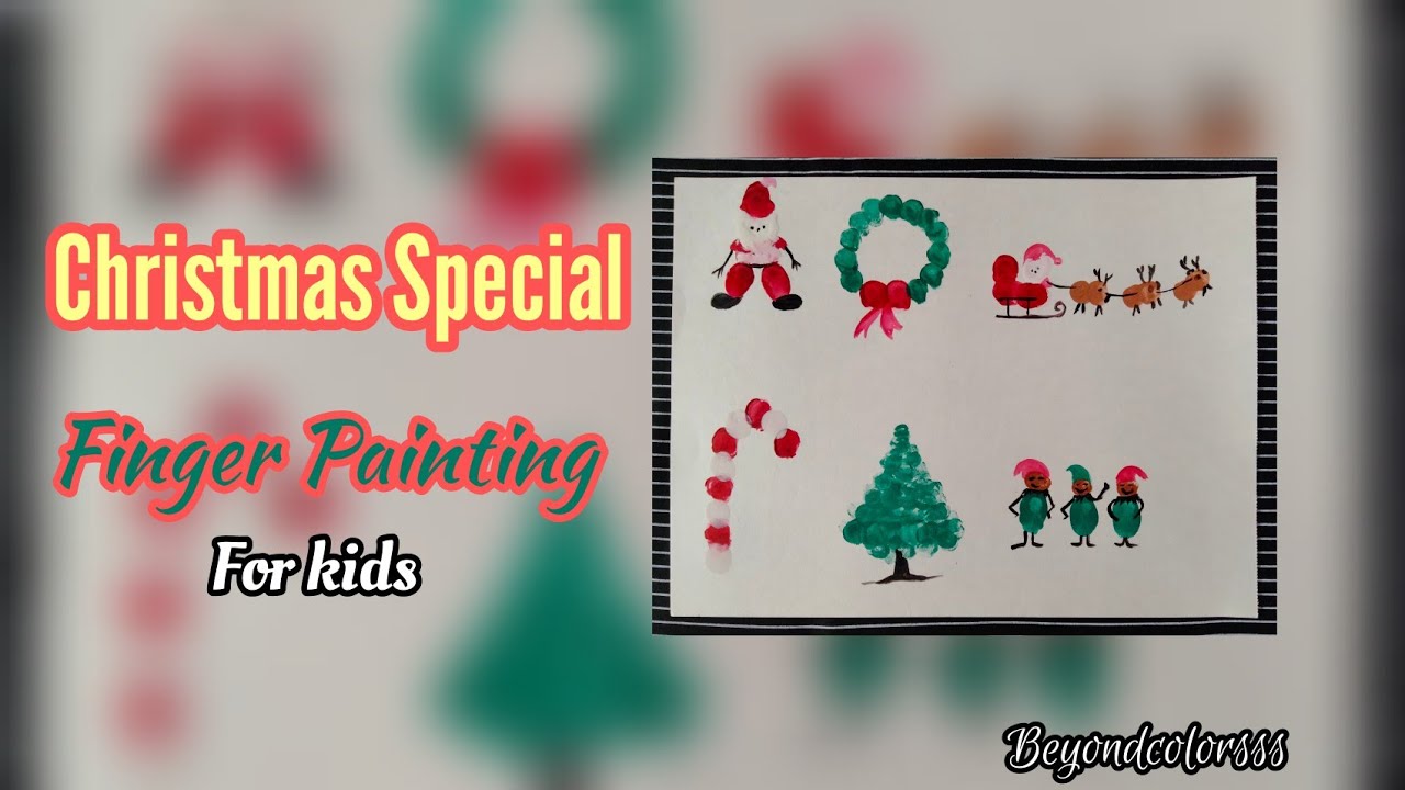 Christmas special Finger Painting easy for kids||Christmas drawings for ...