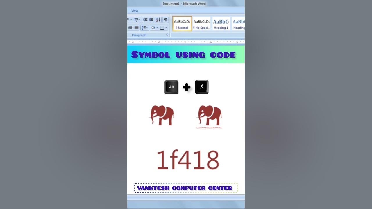 🦣 Symbol Using Code In Ms Word Vanktesh Computer Center Shorts Trending Computer Youtube