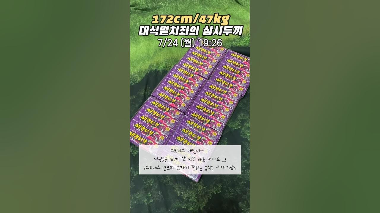 172cm 47kg 대식멸치좌의 삼시두끼 161 아이스아메리카노 짜장면 제육볶음 갈비 새콤달콤 메론