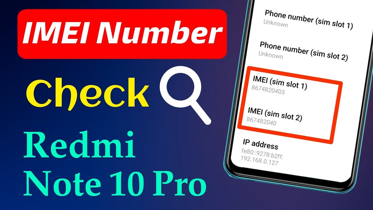 How to Check IMEI Number in Redmi Note 10 Pro | Redmi Note 10 Pro IMEI ...