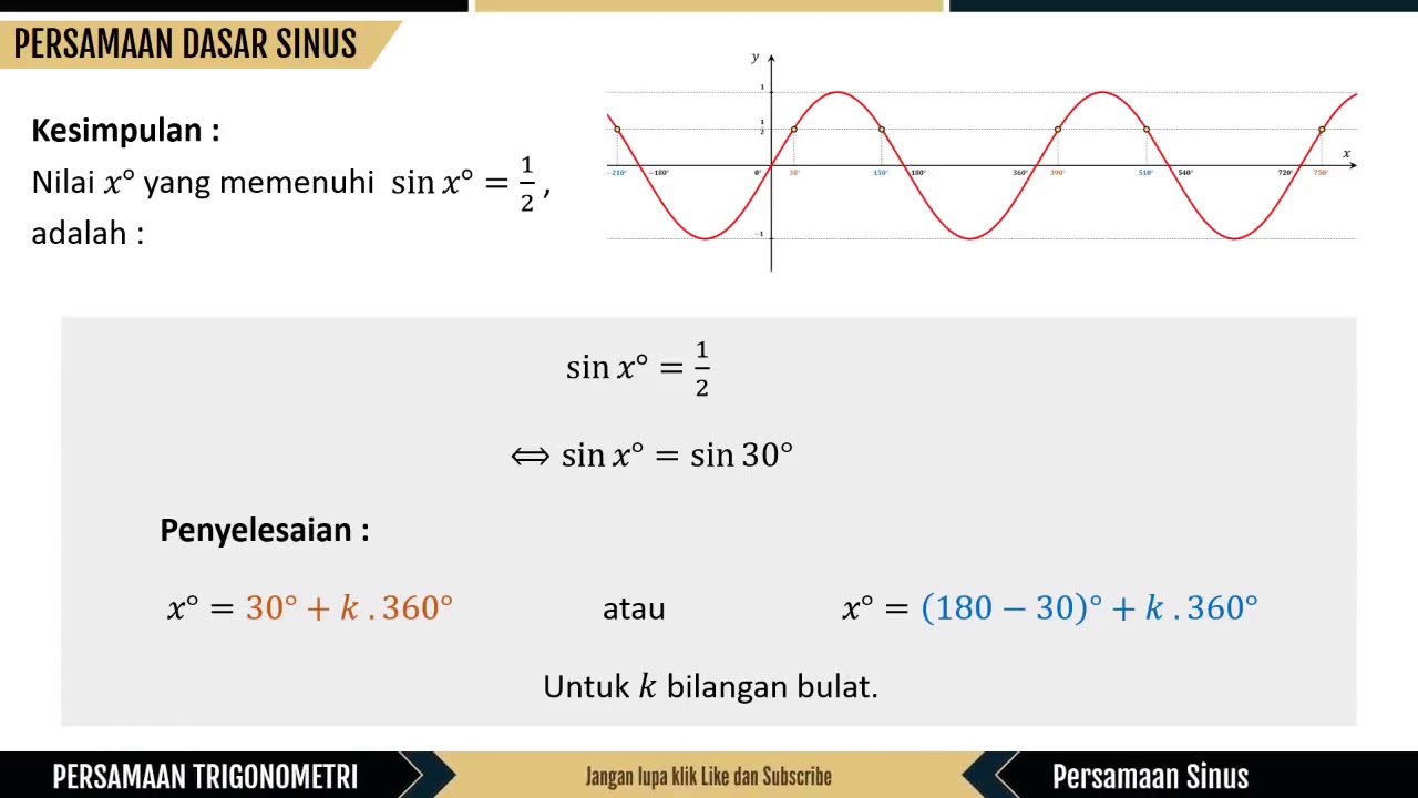Pengertian Persamaan Trigonometri dan Persamaan Dasar Sinus - YouTube