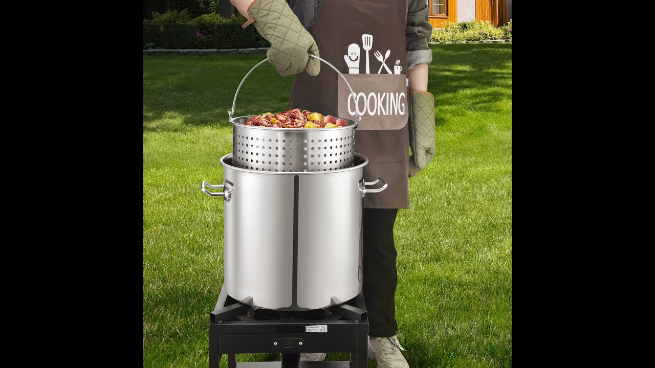ARC Stainless Steel Stockpot for Seafood Boiler Crawfish Pot w/Basket ...