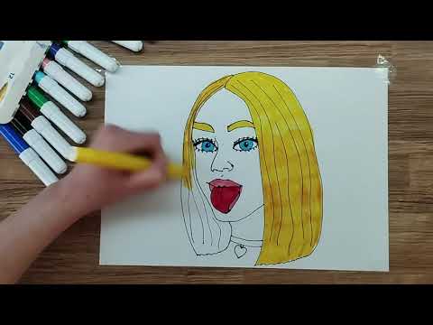 Dil cikaran Guzel kiz cizimi #funny #art