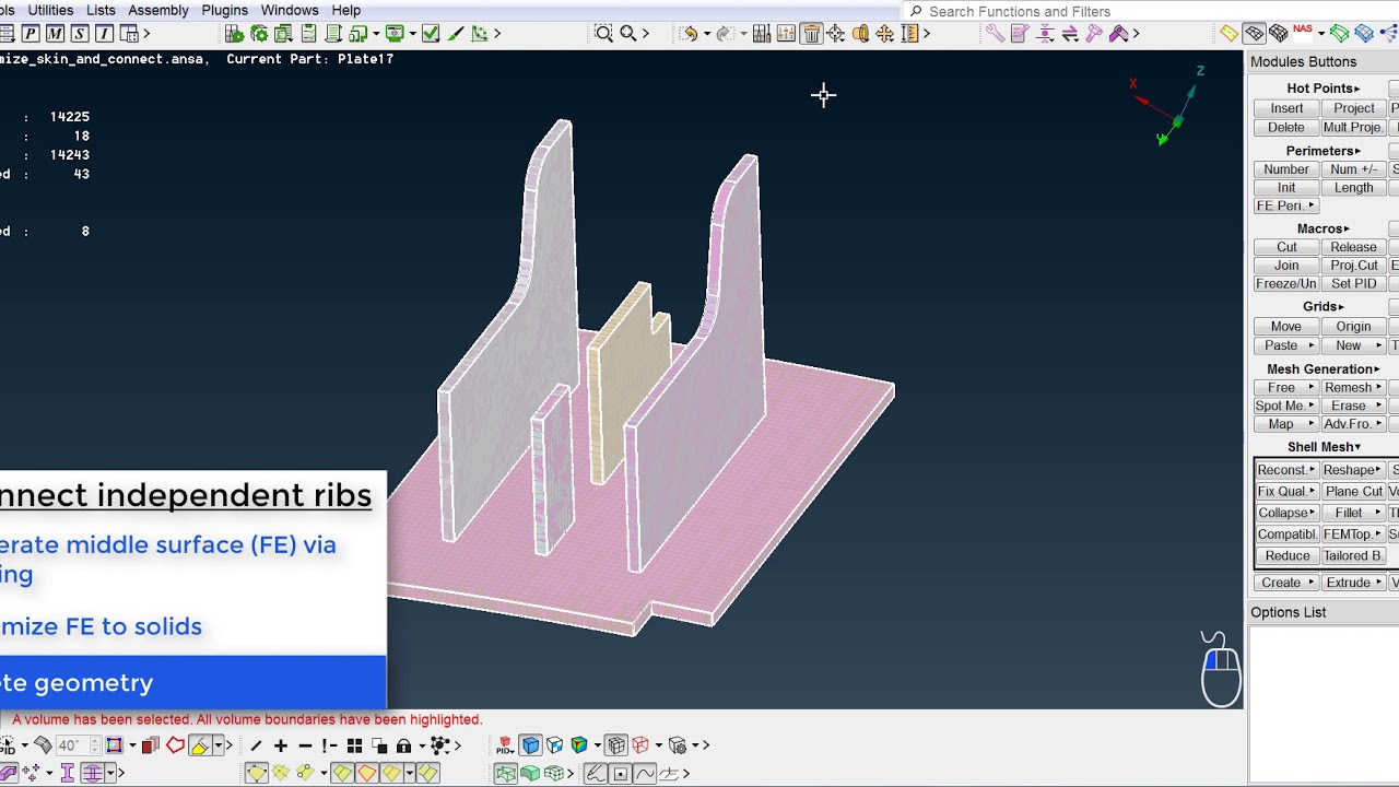 Volume Mesh: Creation and connection of 3D Ribs - YouTube