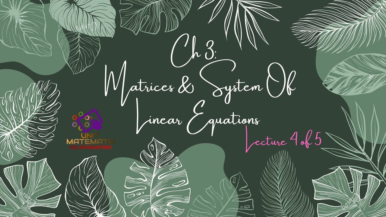 AM015 CHAPTER 3 (LECTURE 4 OF 5) PART 1 - YouTube