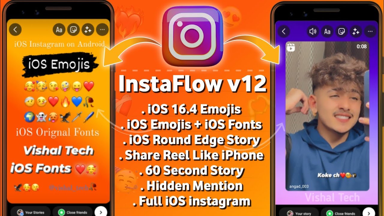 InstaFlow v12 Tutorial🥳Full iOS Instagram | iOS New Emojis + iOS Fonts ...