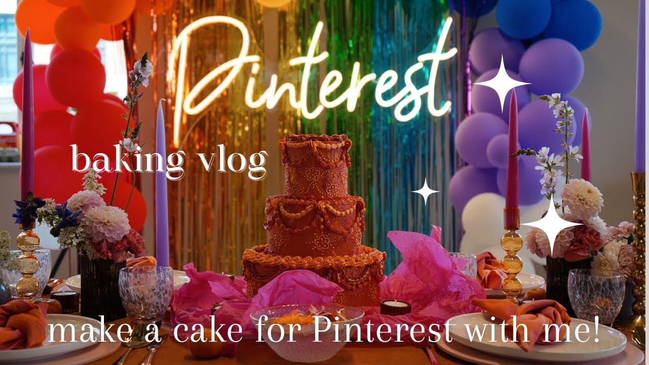 Make a cake for Pinterest with me! | Baking Vlog | A day in my life as ...