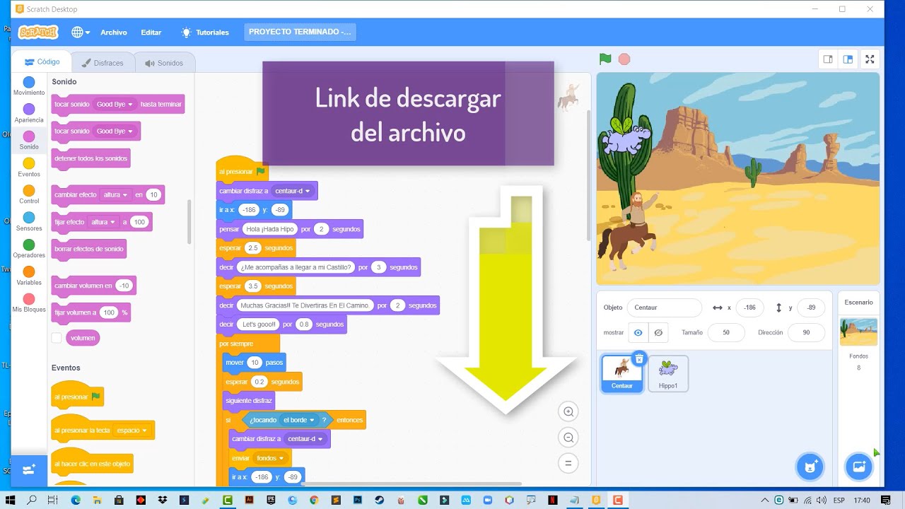 SCRATCH HISTORIA CON MOVIMIENTO DE OBJETOS CON CAMBIO DE DISFRAZ EN ...