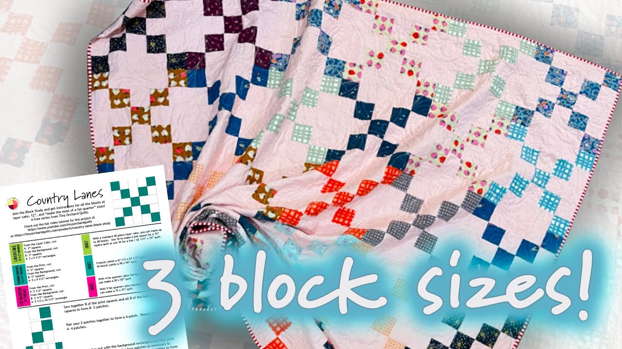 1 block with 3 Precut Friendly Sizes! Country Lanes Block Study ...