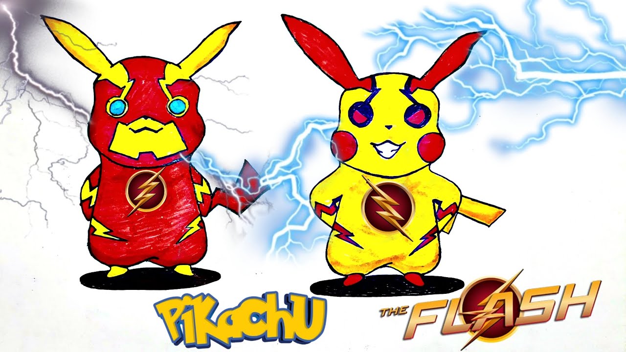 Pikachu Flash Fusion Drawing || PIKACHU + FLASH || Pikachu Fusion ...