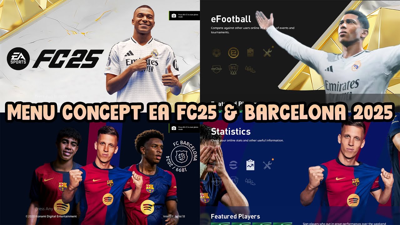 MENU CONCEPT EA FC25 & BARCELONA 2025 - PES 2021 & FOOTBALL LIFE 2024 ...