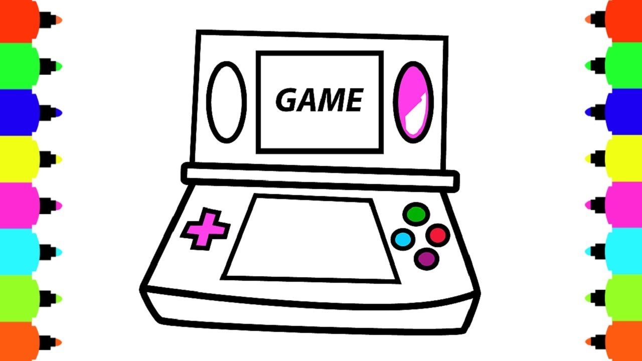 How to Draw Game Console for Children, Coloring Pages Toys for Kids ...