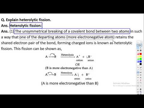 Types of fission, HOMOLYTIC FISSION, HETEROLYTIC FISSION, - YouTube