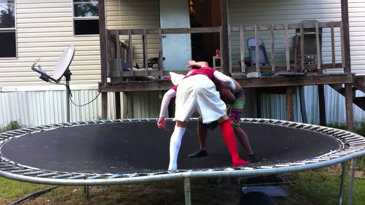 Trampoline Wrestling: KBW- AK 47 vs THE BAMA KID - YouTube